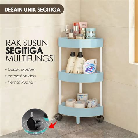 Jual Rak Trolli Sudut Rak Segitiga 3 4 Susun Rak Salon Rak Dapur