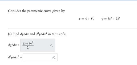 Solved Consider The Parametric Curve Given By Chegg