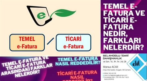 Temel e Fatura ve Ticari e Fatura nedir farkları nelerdir Moh Fat