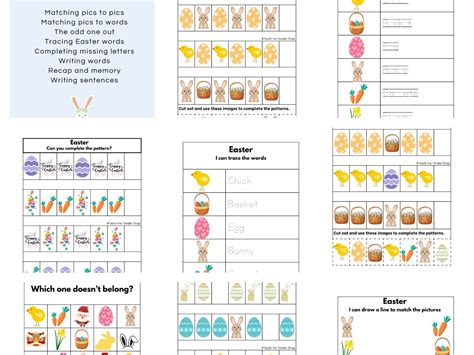 Easter Booklet Assorted Writing And Repeating Patterns Worksheets
