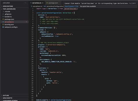 type definitions for serverless are not upto date and causing typescript project fail need type