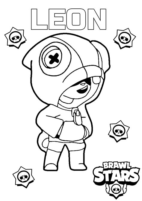 Coloriages Brawl Stars Léon à imprimer