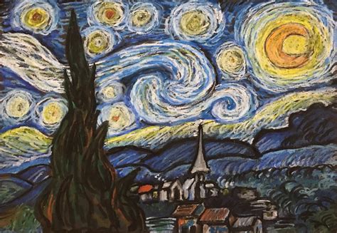Art Room Britt Van Gogh Starry Night In Oil Pastel