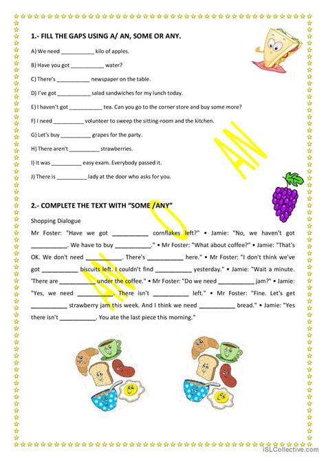 A AN SOME OR ANY general gramma Français FLE fiches pedagogiques