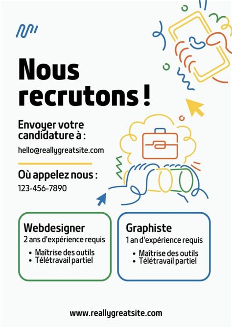 Exemples dannonce de recrutement originale modèles gratuits Canva