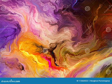 Abstract Colorful Oil Painting On Canvas Texture Stock Illustration