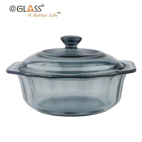 Manufactures Five Piece Transparent Clear Cooking Glass Pots And Pans