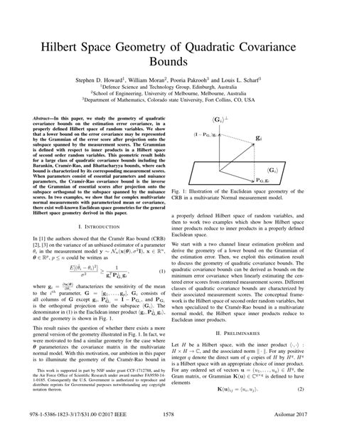 pdf hilbert space geometry of quadratic covariance bounds