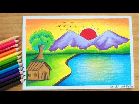 วาดรปธรรมชาต สวยๆงายๆสไม Easy Scenery Easy scenery Drawing