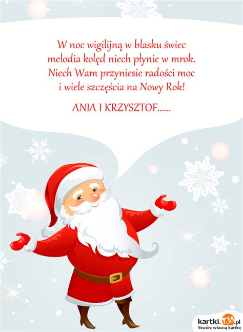Niech Wam przyniesie radości moc i wiele szczęścia na Nowy Rok ANIA I