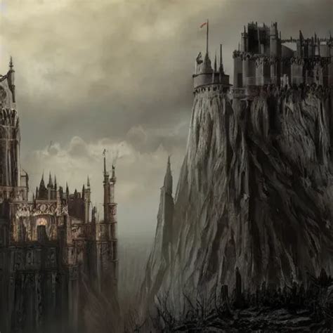 A Lonely And Impossibly Tall Ominous Gothic Dark Stable Diffusion