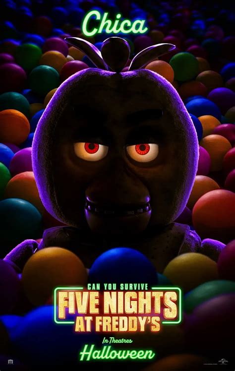 Pósteres de personagens do filme de terror Five Nights At Freddys O