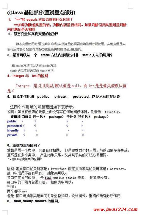 java常用面试题 pdf 下载 java知识分享网 免费java资源下载