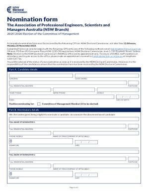 Fillable Online NOMINATION ACCEPTANCE FORM President Elect THIS Fax