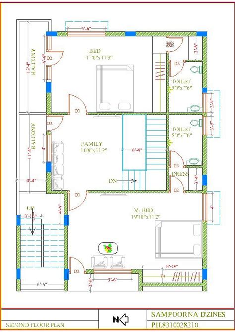 30x40 West Facing 3BHK Duplex Plan In Second Floor 2bhk House Plan