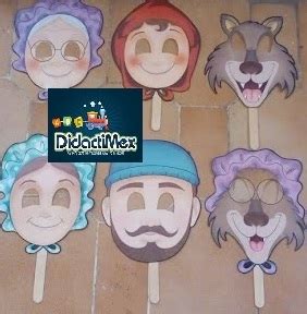 MASCARAS PARA CUENTOS DE CAPERUCITA ROJA CON 6 PIEZAS Actividades