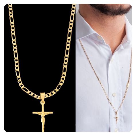 Corrente Masculino Banhada A Ouro 18k Cordão Ping Cruz Shopee Brasil