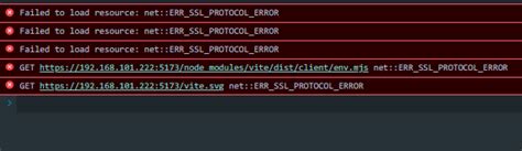 javascript failed to load resource net err ssl protocol error when using vite react and