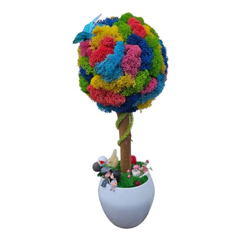 Aranjament Floral Tip Copacel Cu Licheni Stabilizati Flori Naturale