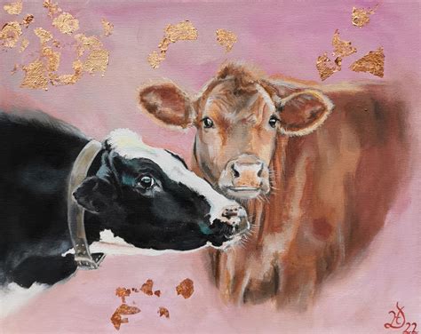 Bild Kalb Rind Kuh Malerei Von Heike Deininger Kunstnet
