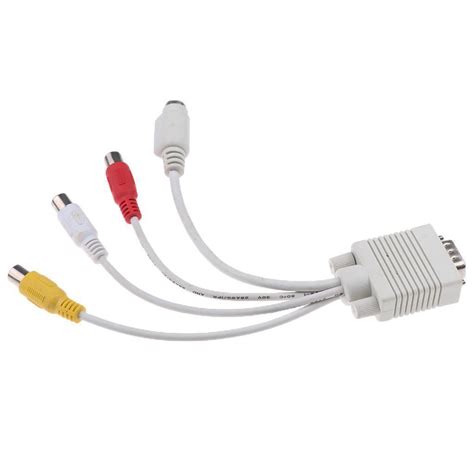 VGA SVGA To S Video 3 RCA AV TV Out Cable Adapter Converter For PC