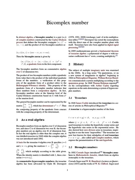 a survey of bicomplex numbers tracing the development of this important hypercomplex number