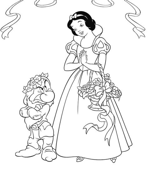 Dibujo De Blancanieves Y Los Siete Enanitos Para Colorear Y Pintar 38835