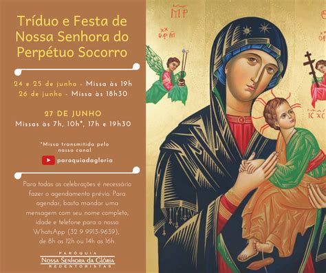 Tríduo e Festa de Nossa Senhora do Perpétuo Socorro Paróquia de Nossa