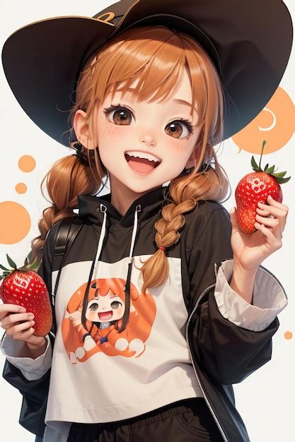 Estilo De Anime De Dibujos Animados Dibujado A Mano Una Hermosa Joven