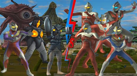 Red King Vs Ultraseven Gan Q Vs Evil Tiga Alien Baltan Vs Ultraman