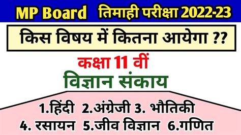 Mp Board Quarterly Exam Syllabus Class Th