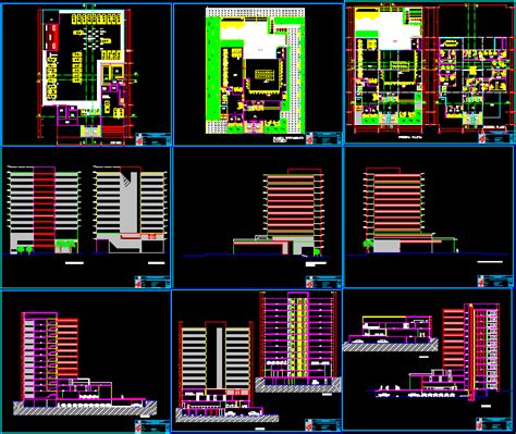Banco Y Edificio De Oficinas En AutoCAD Librería CAD
