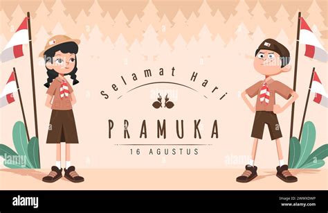 Translate Happy Scout Day August Indonesian Festival Day Selamat