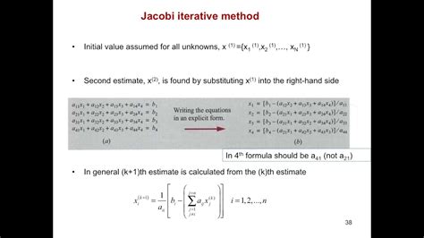 pge 310 lecture 6 jacobi method implementation youtube