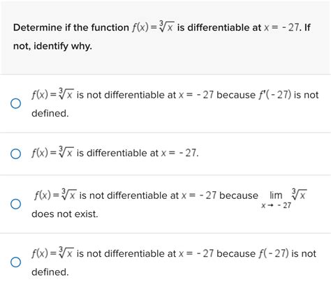 solved determine if the function f x 3x is differentiable