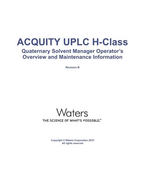 pdf acquity uplc h class quaternary solvent manager operator s dokumen tips