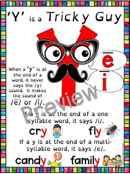 Sounds Of Y Y Ending Rules Orton Gillingham By Classroom Base Camp