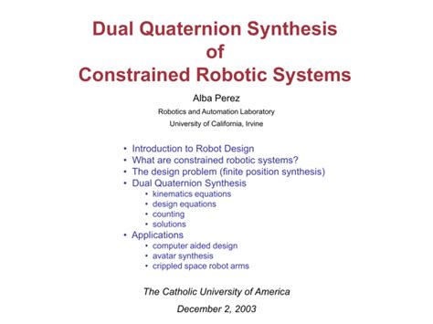 dual quaternion synthesis