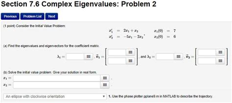 solved section 7 6 complex eigenvalues problem 2 previous