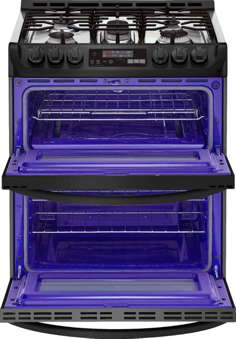 Best Buy LG 6 9 Cu Ft Self Cleaning Slide In Double Oven Gas Smart