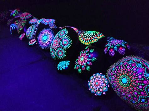 Colorfully Lit Fluoro Garden Rocks
