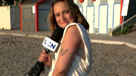 La présentatrice météo Géraldine Lamarche se fait piquer par une guêpe
