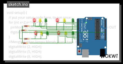 Lampu Lalu Lintas Simpang Wokwi Esp Stm Arduino Simulator