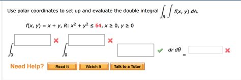 solved use polar coordinates to set up and evaluate the