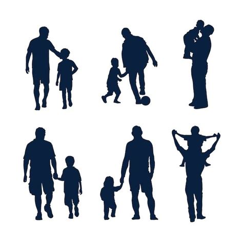 Vetor grátis silhueta de pai e filho de Free Vector Freepik