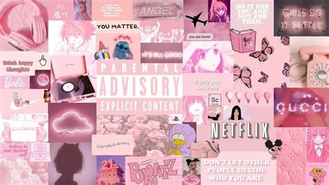 A Collage Of Pink And Black Images