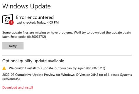 error code 0x80073712 microsoft community