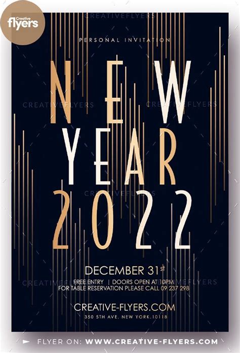 New Year Flyer PSD Flyer Design Layout Design Invitation Design