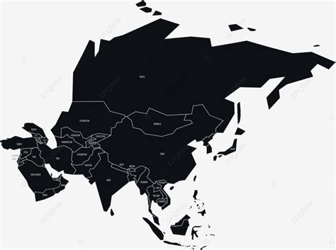 Mapa Minimalista Da Sia Vetor De Alto Contraste Mapa Pol Tico Em Preto