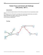 ACTUAL LAB 3 CISCO2 1 Docx CCNA2 Packet Tracer And Actual Lab
